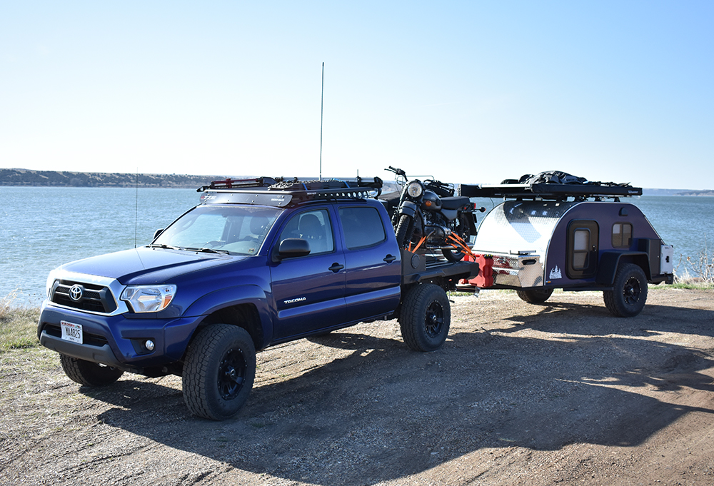 TCTeardrops Off-Road Expedition Trailer, Flatbed Toyota Tacoma Combo